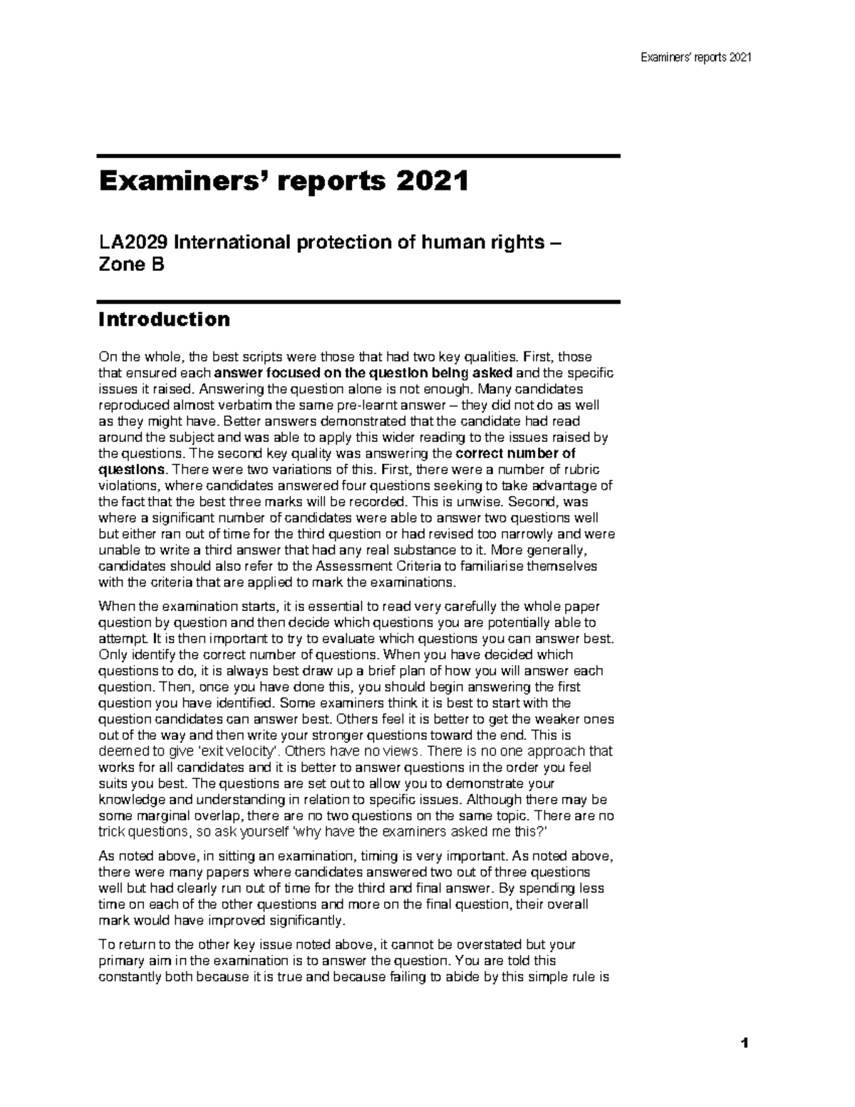 IPHR report 2021 B - summary notes with important cases and their ...
