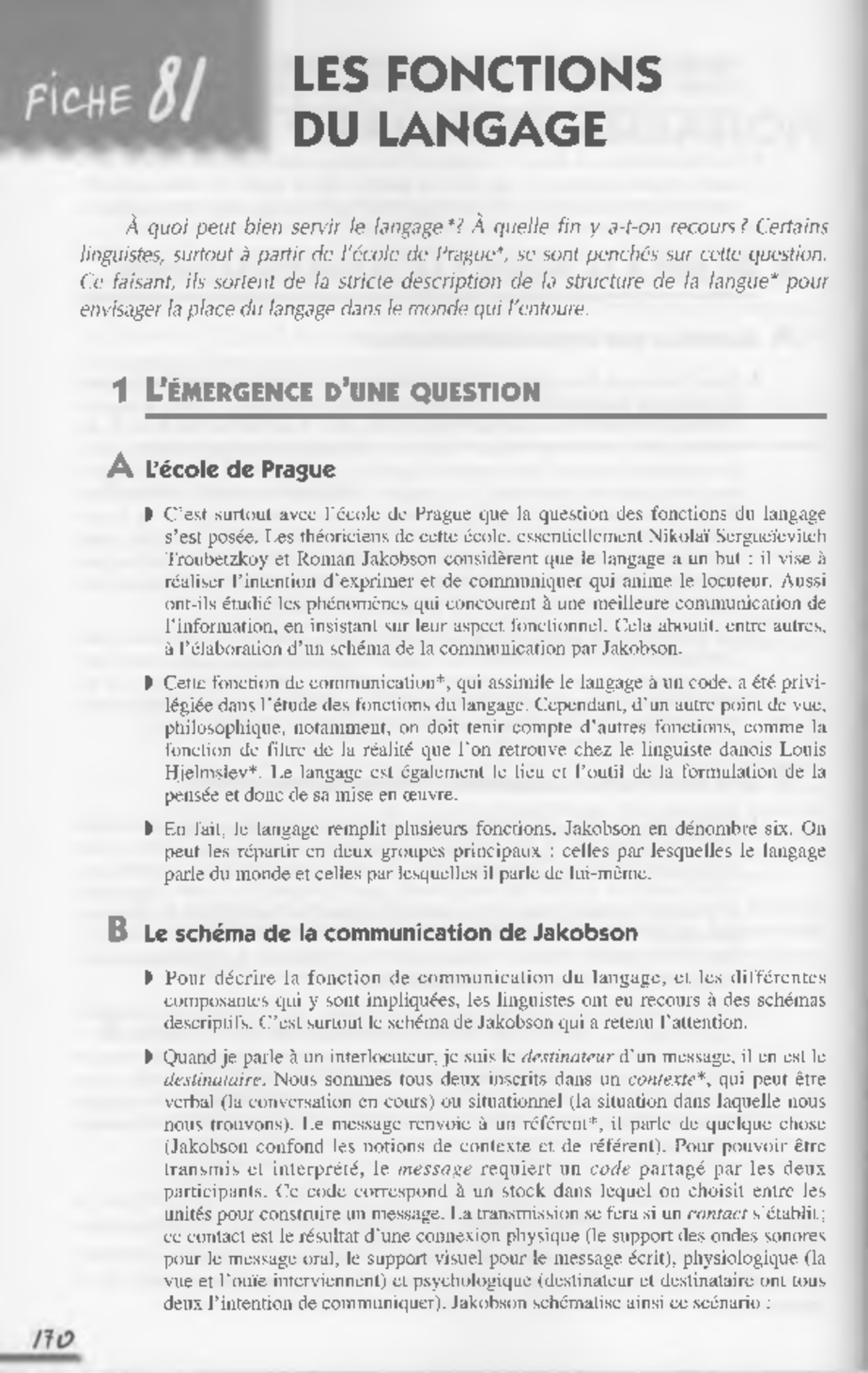 La linguistique - 81 - les fonctions du langage - L E S F O N C T I O N S D U L A N G A G E À q ...