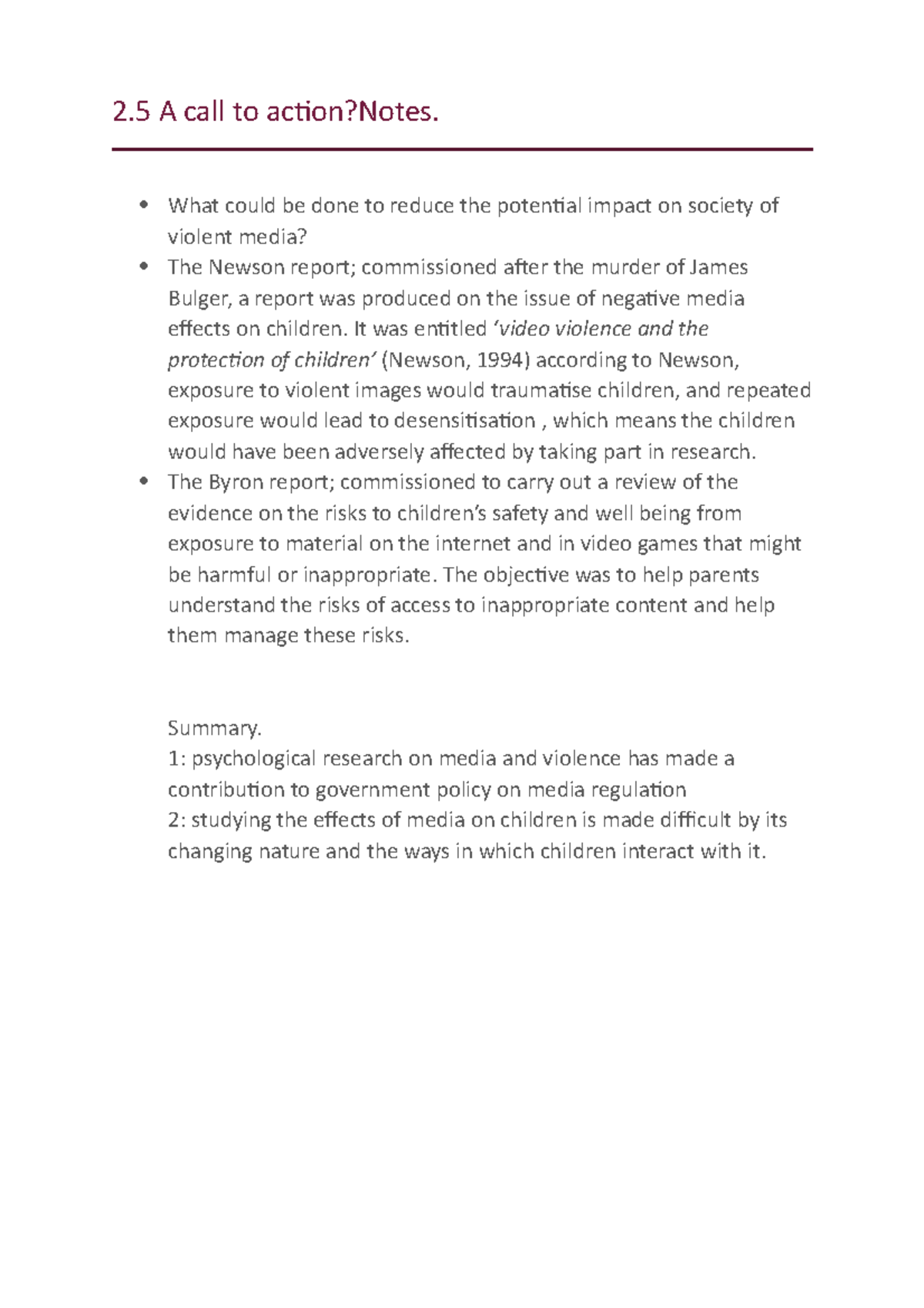A call to action 3.5 notes - 2 A call to action?Notes. What could be ...