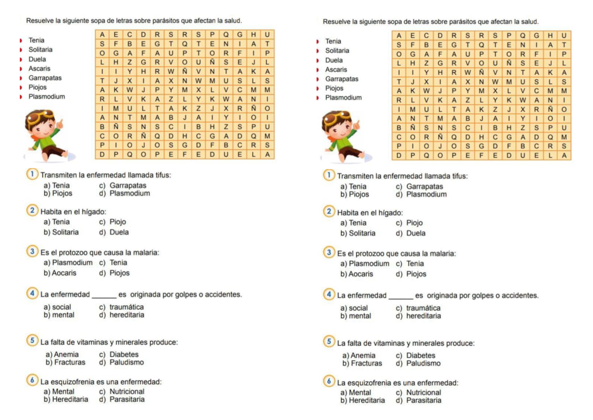 Cyt personal - Resuelve la siguiente sopa de letras sobre parásitos que ...