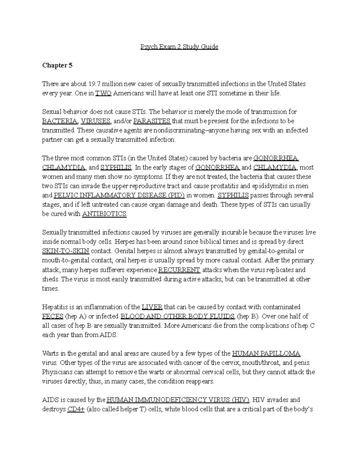 Psych Exam 2 Study Guide - Psych Exam 2 Study Guide Chapter 5 There are ...