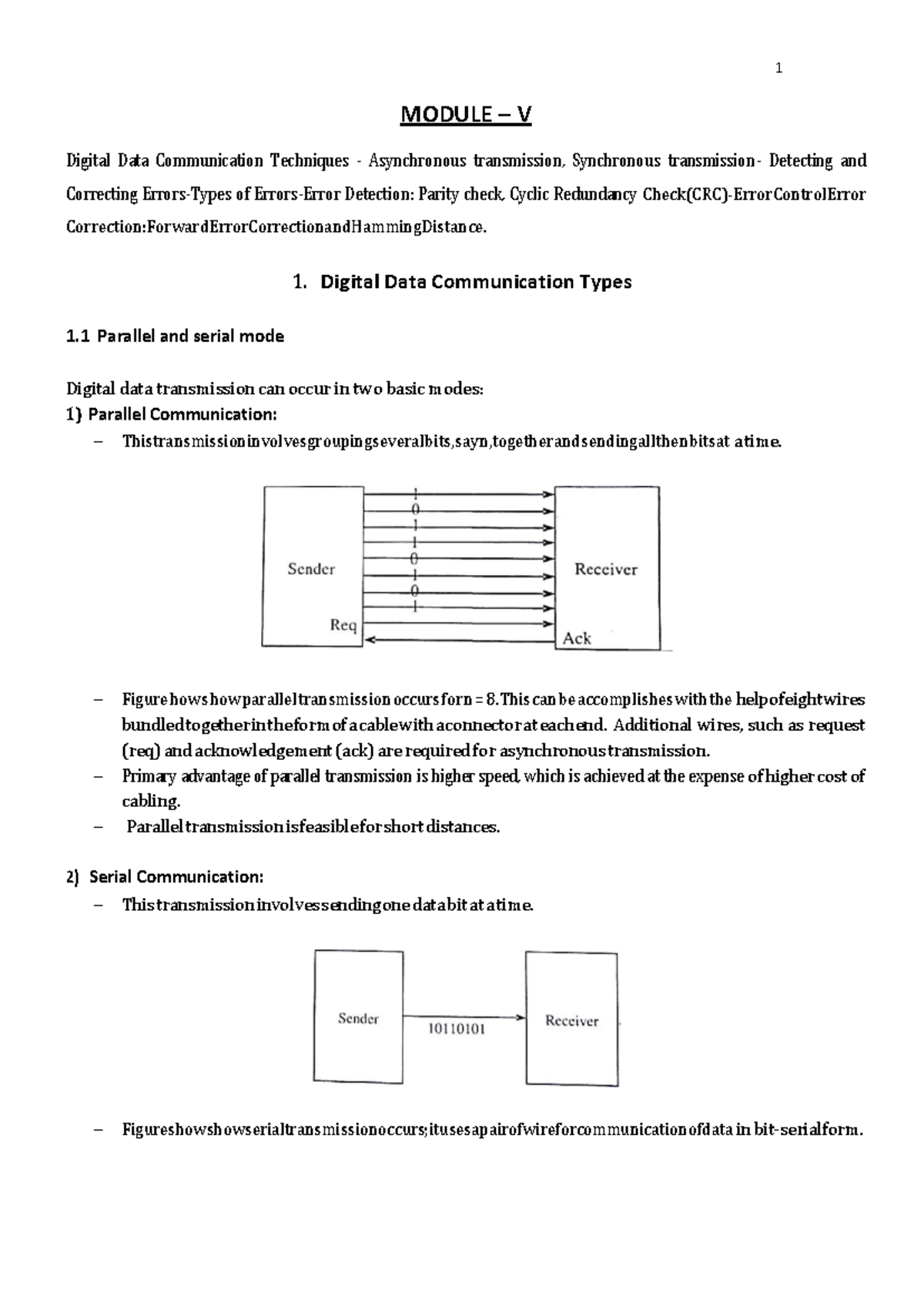 Module 5-converted - MODULE – V Digital Data Communication Techniques - Asynchronous ...