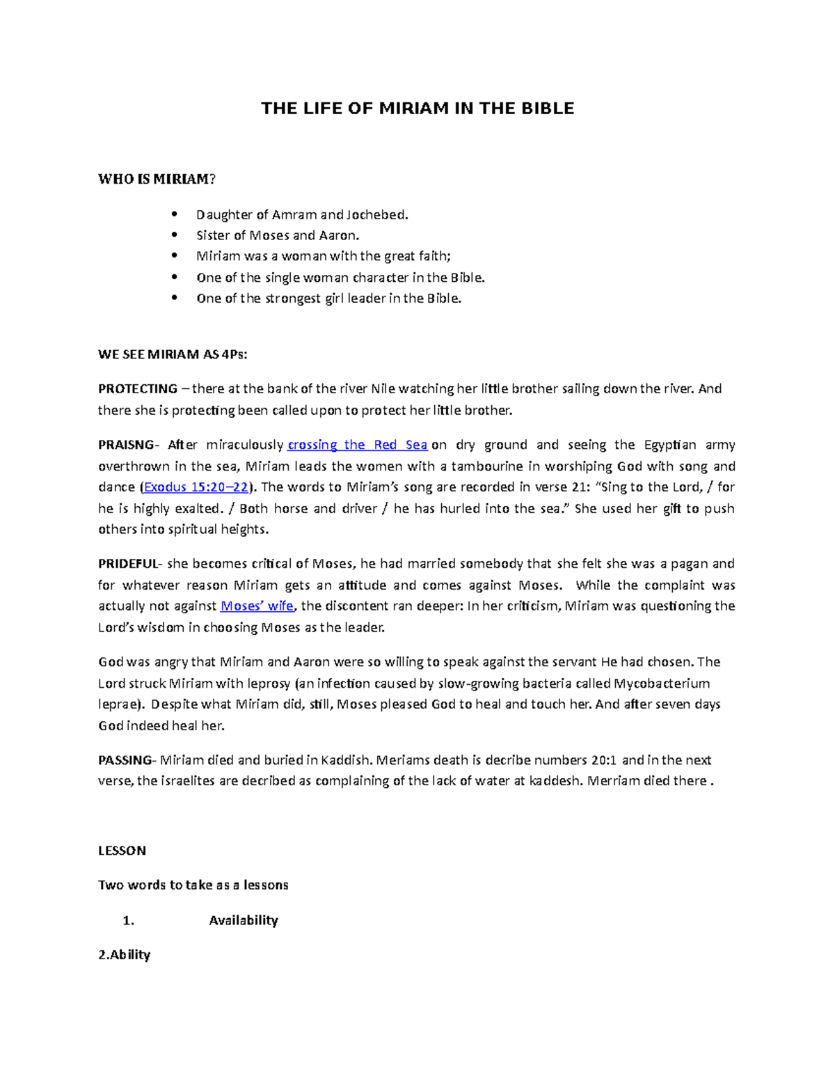 Inbound 7301830001002691426 - THE LIFE OF MIRIAM IN THE BIBLE WHO IS ...