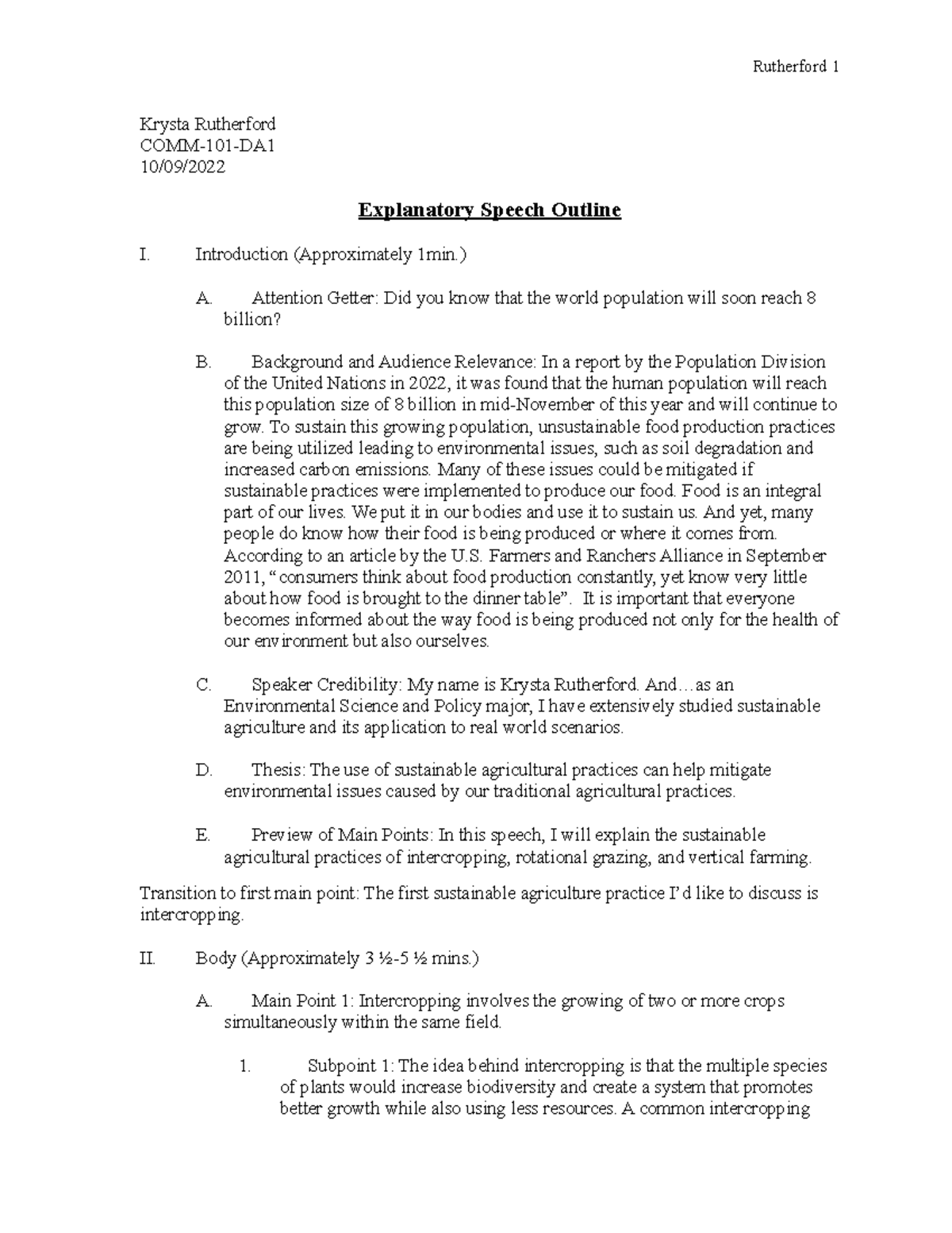 Explanatory Speech Outline Final - Rutherford - Krysta Rutherford COMM ...