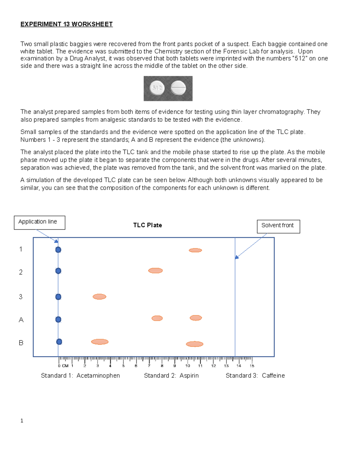 Exp. 13 - Worksheet F22 - Experiment #13: Separation of Drugs using ...