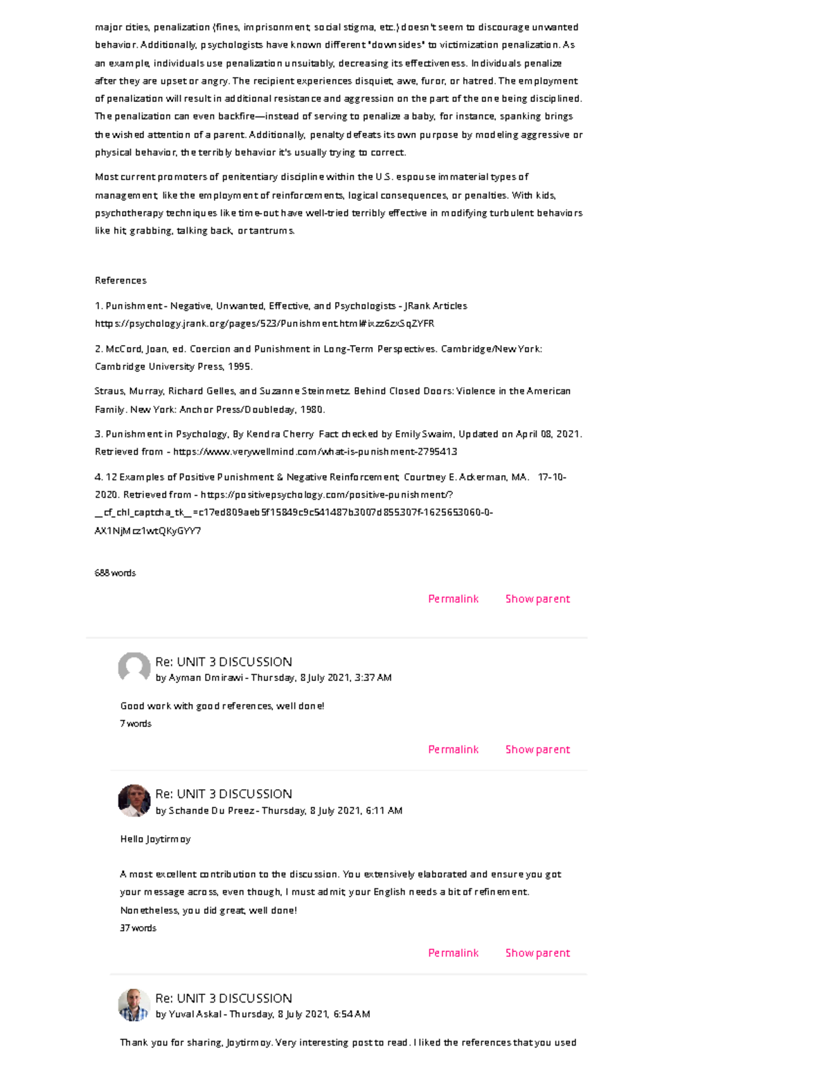 PSYC 1504 - AY2021-T5 UNIT 3 Discussion 12 - major cities, penalization (nes, imprisonment ...