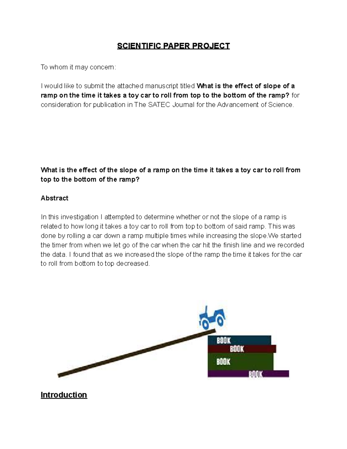 Scientific Paper Project - SCIENTIFIC PAPER PROJECT To whom it may ...