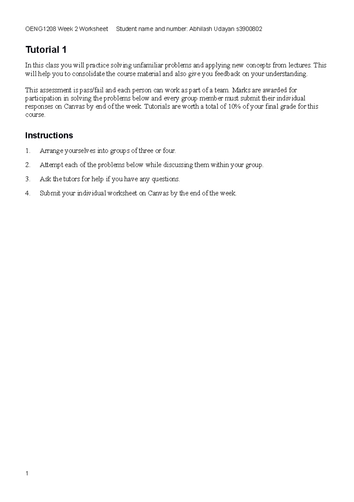 Week 2 Tutorial Worksheet - MANU2112 - RMIT University - Studocu