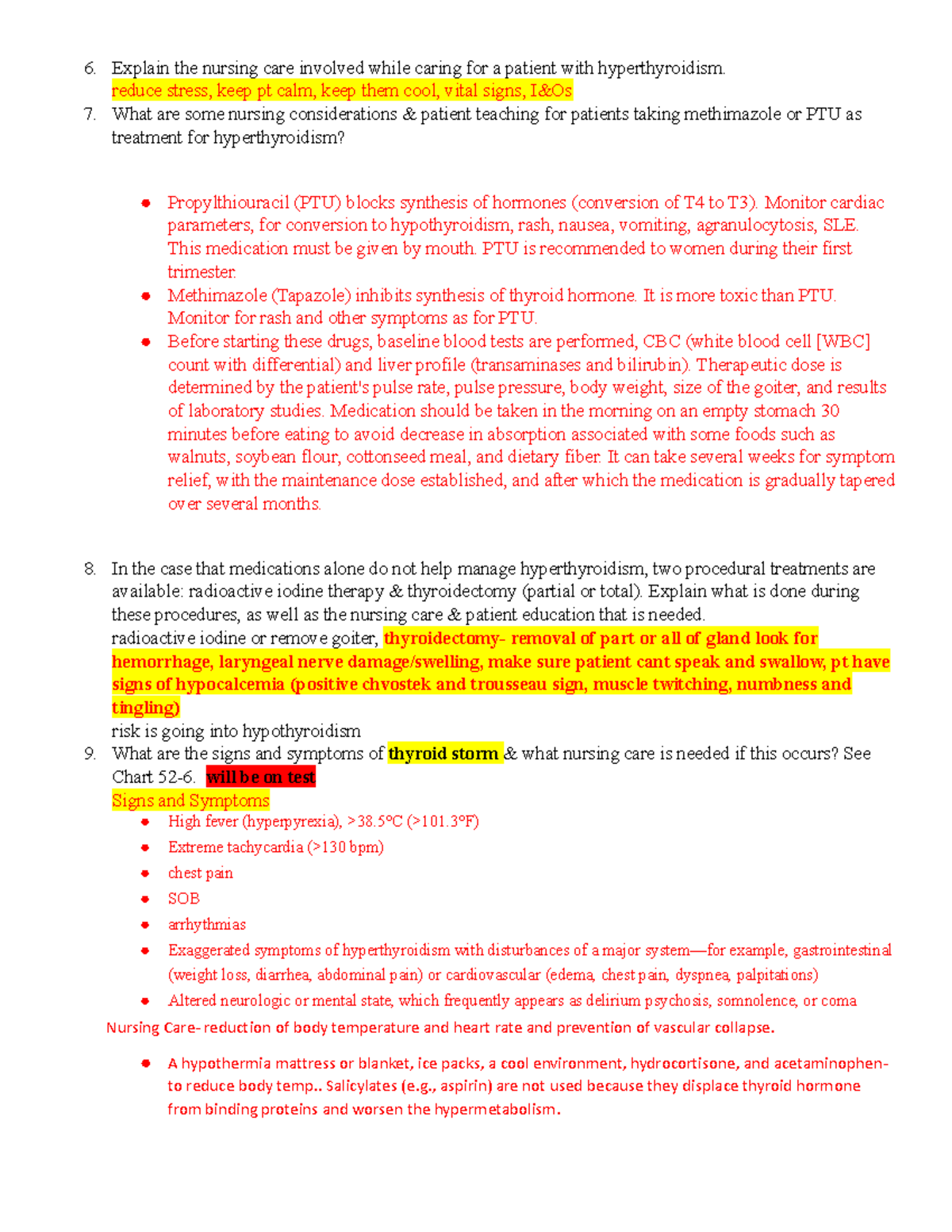 AH1 Endocrine Study Guide.docx.pdf 4 - Explain the nursing care involved while caring for a ...