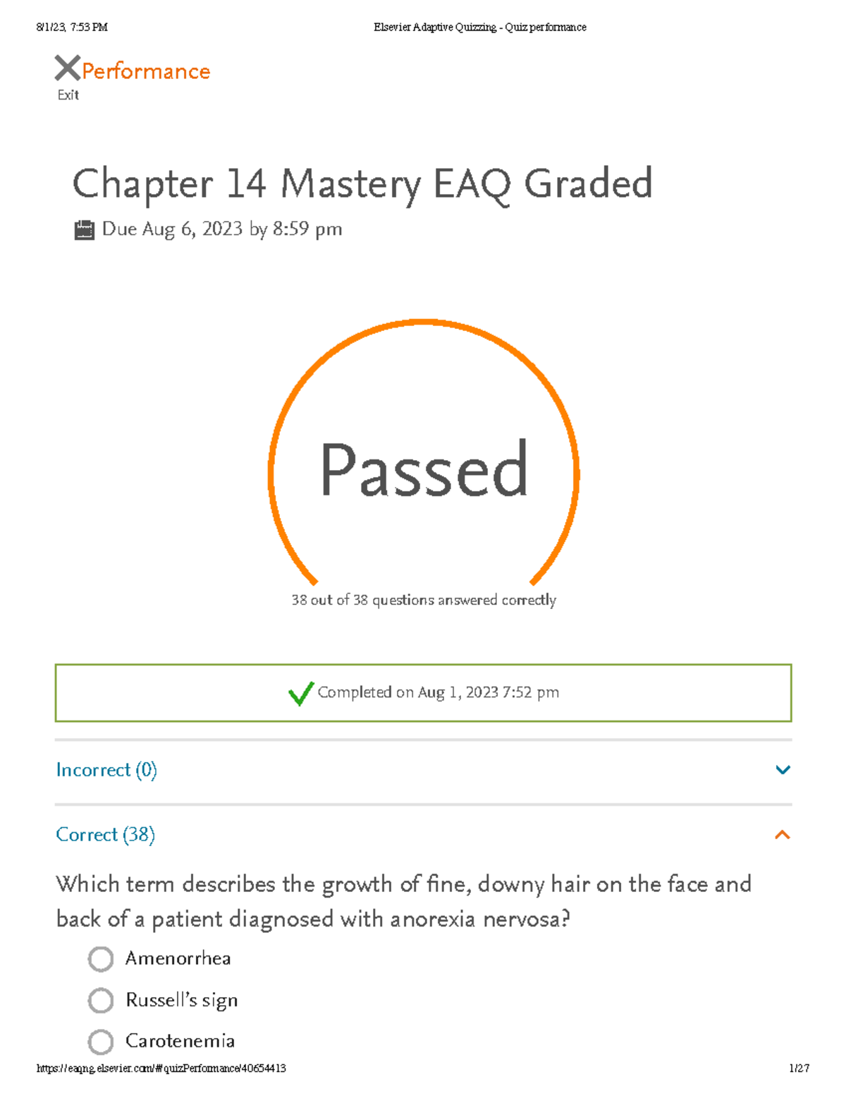 Chapter 14 Mastery EAQ - EAQ - Exit Performance Chapter 14 Mastery EAQ ...