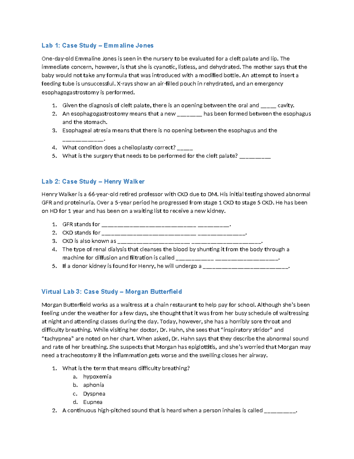 AHP105 Wk4 Lab - week 5 assignment - Lab 1: Case Study – Emmaline Jones ...