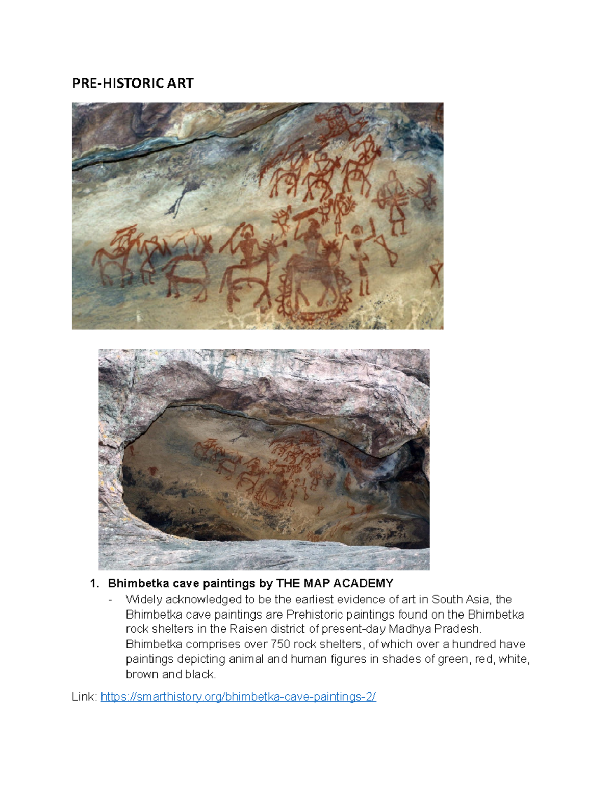 Prehistoric AND Middle AGES - PRE-HISTORIC ART Bhimbetka cave paintings ...