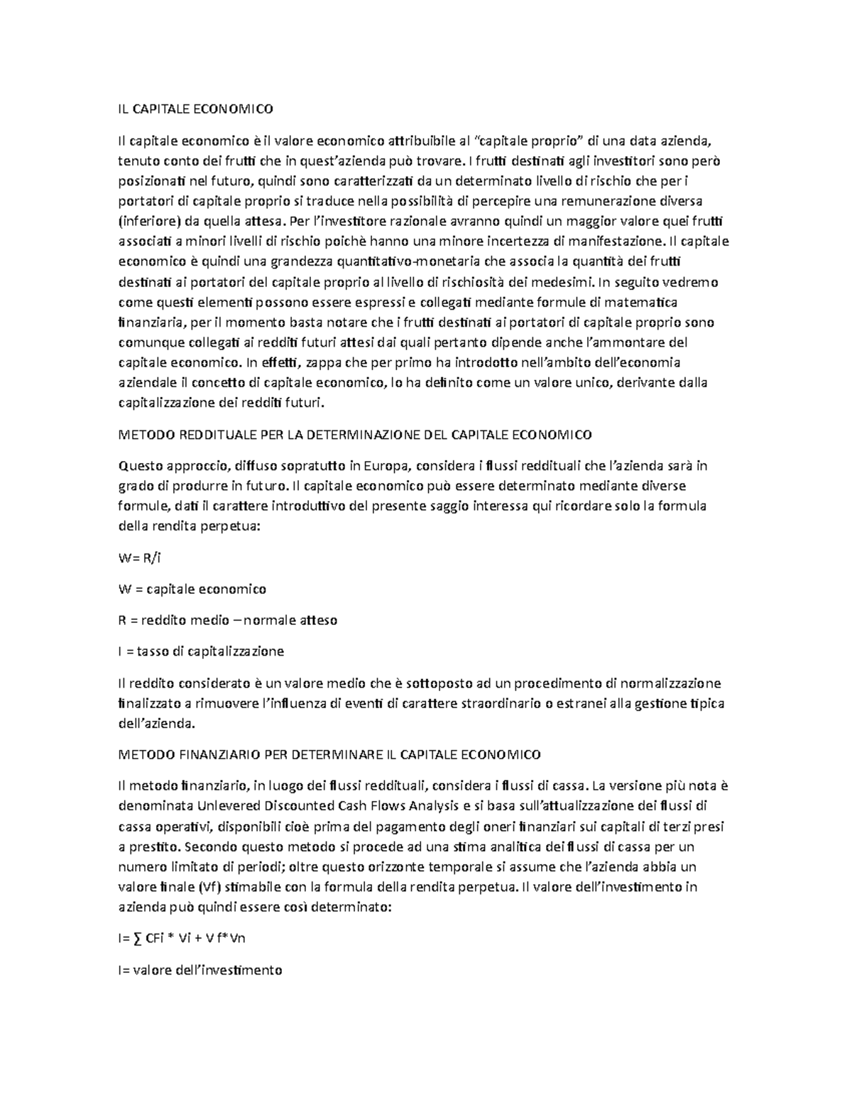 Il-capitale-economico - IL CAPITALE ECONOMICO Il capitale economico il ...