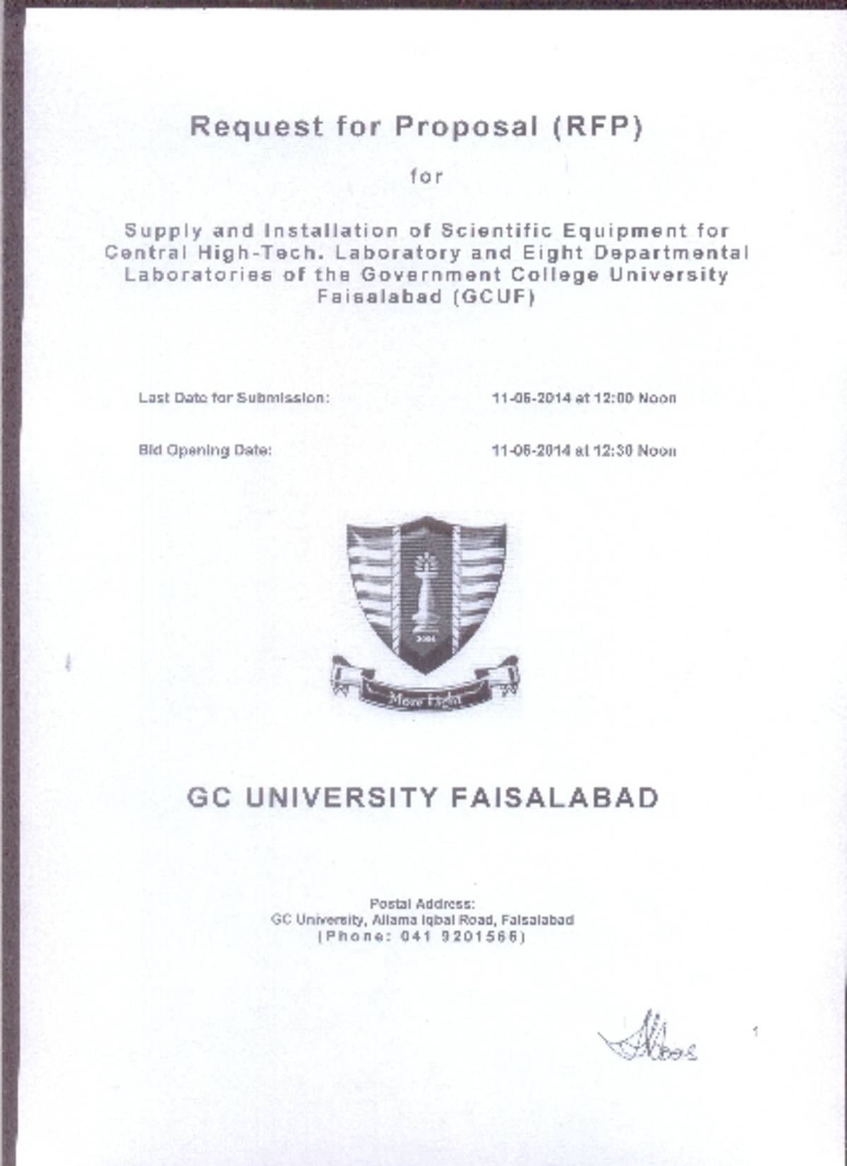 Tender-Document-214 - This is request for project - Project - GCUF - Studocu