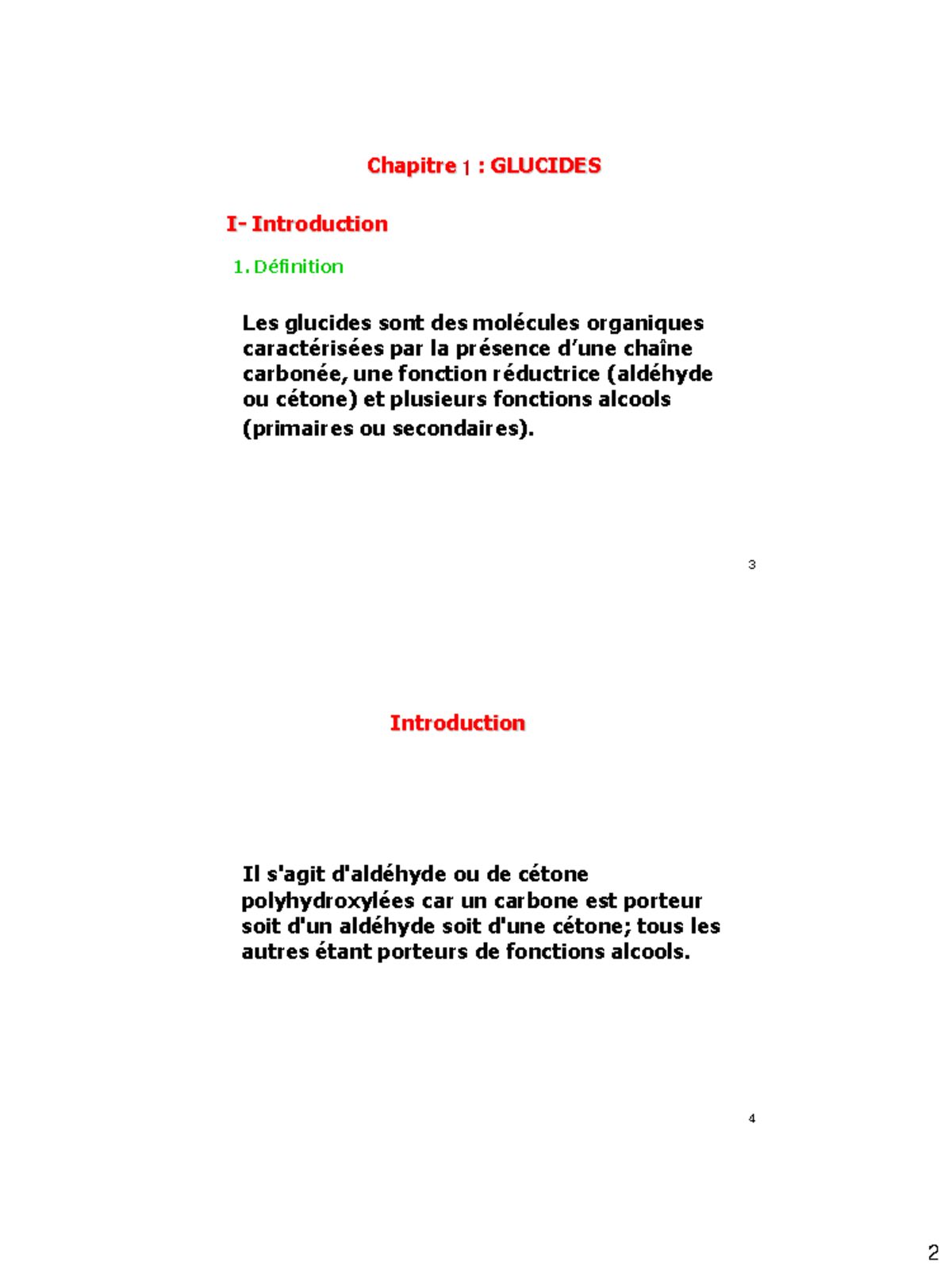 Chap 1- les glucides version finale - Les glucides sont des molécules organiques caractérisées ...