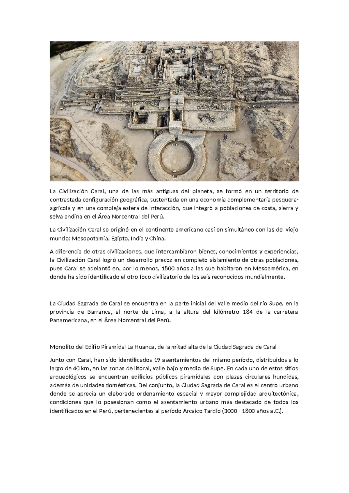La Civilización Caral - La Civilización Caral, una de las más antiguas ...