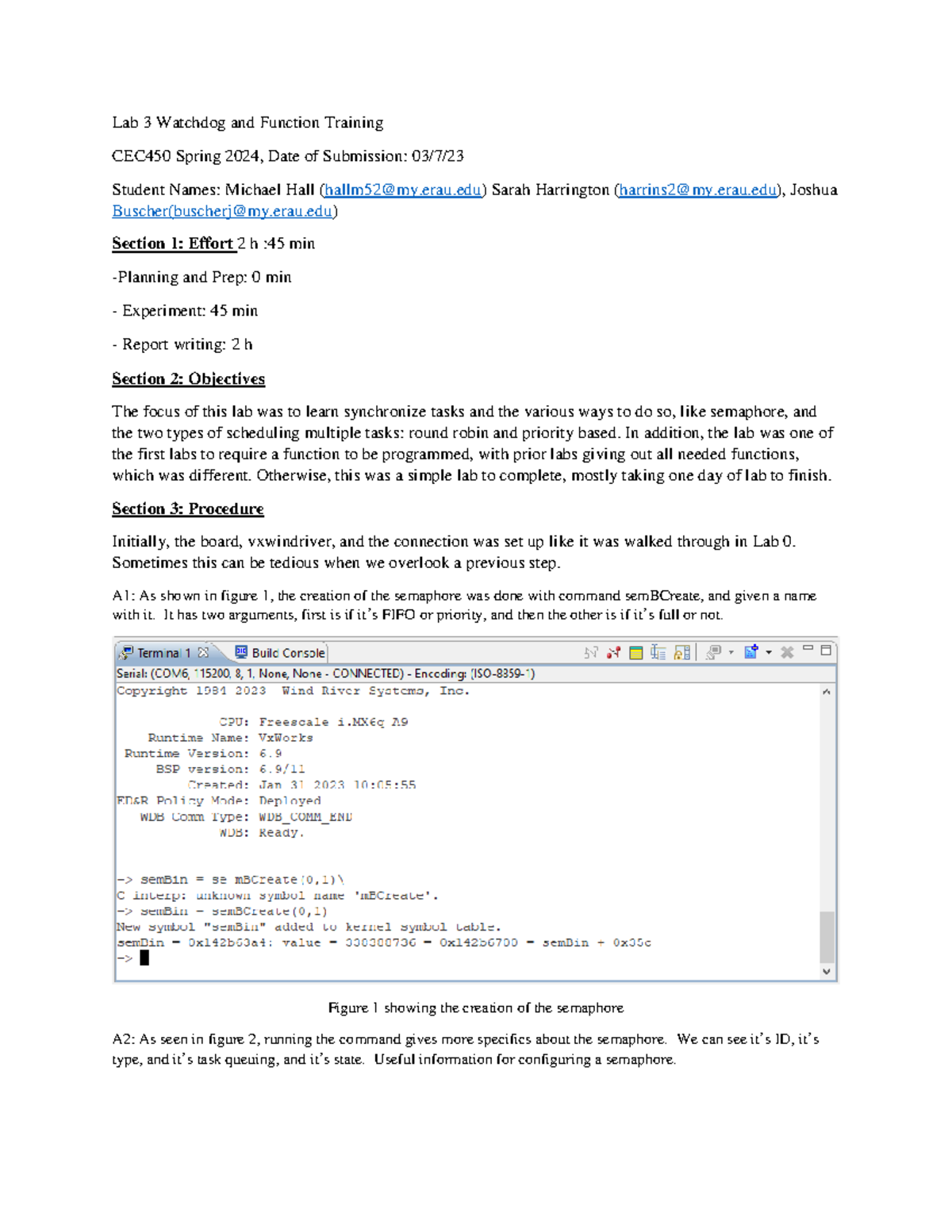 Lab4 - This was our 4th lab report - Lab 3 Watchdog and Function Training CEC450 Spring 2024 ...