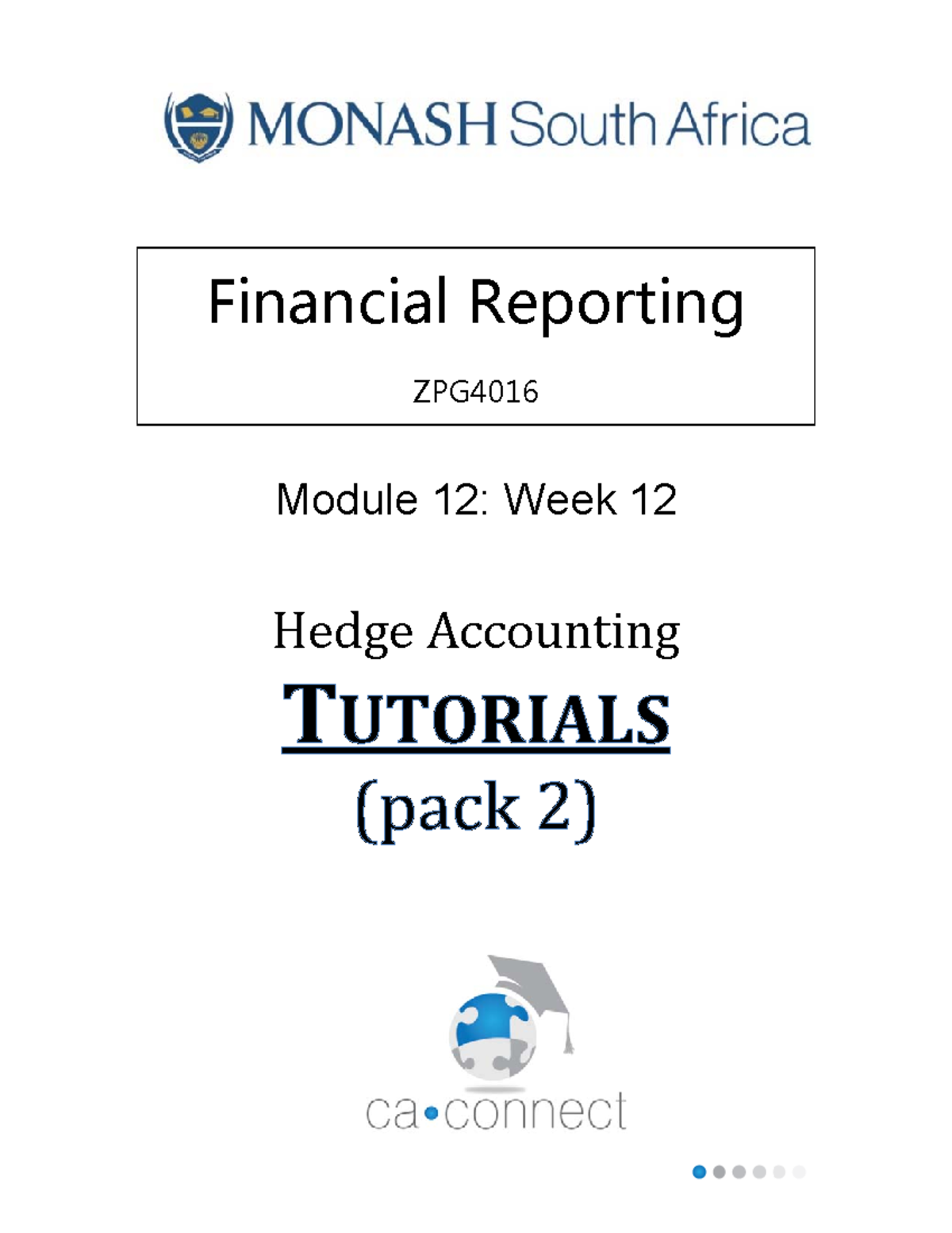 Financial Reporting - Module 12 - 2 of 2 (tuts) - Financial Reporting ...