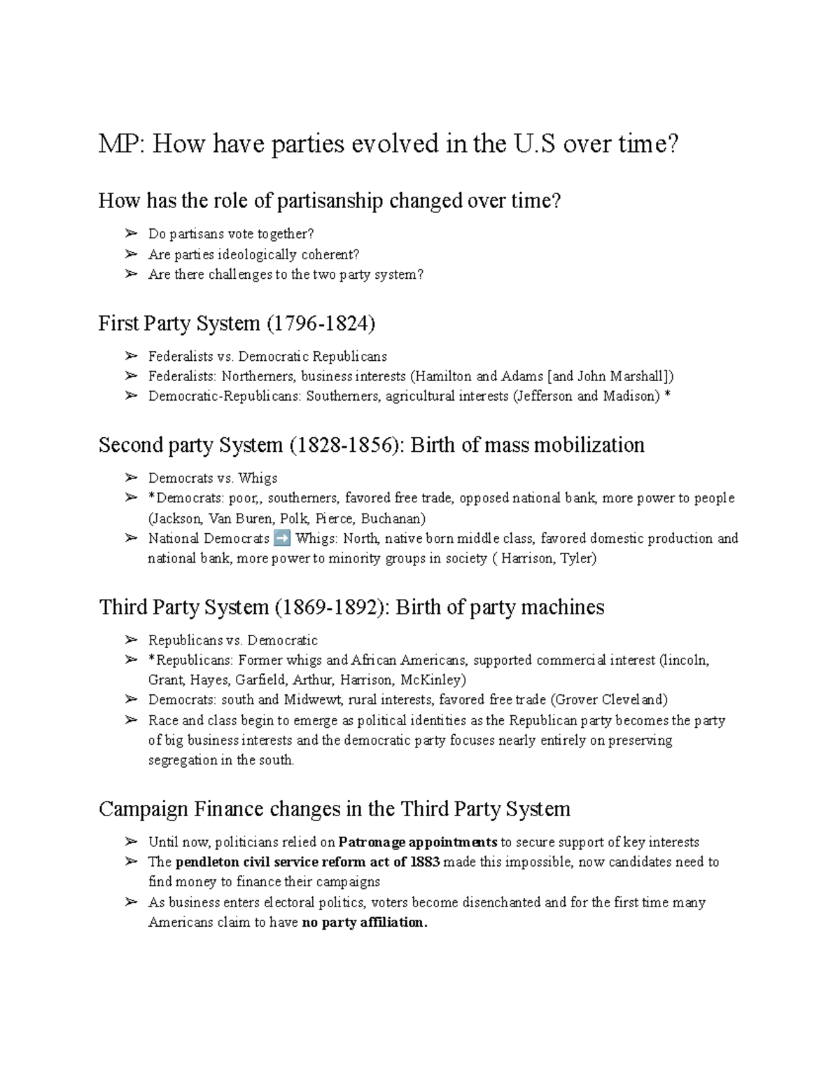 Week 12 Political Parties - MP: How have parties evolved in the U over ...