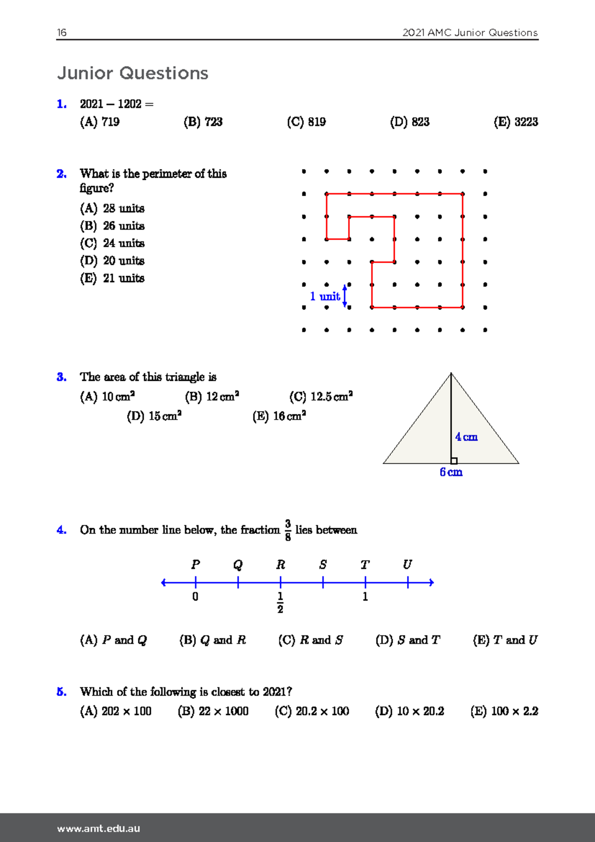 2021 AMC Junior Divison Questions - 16 2021 AMC Junior Questions Junior ...