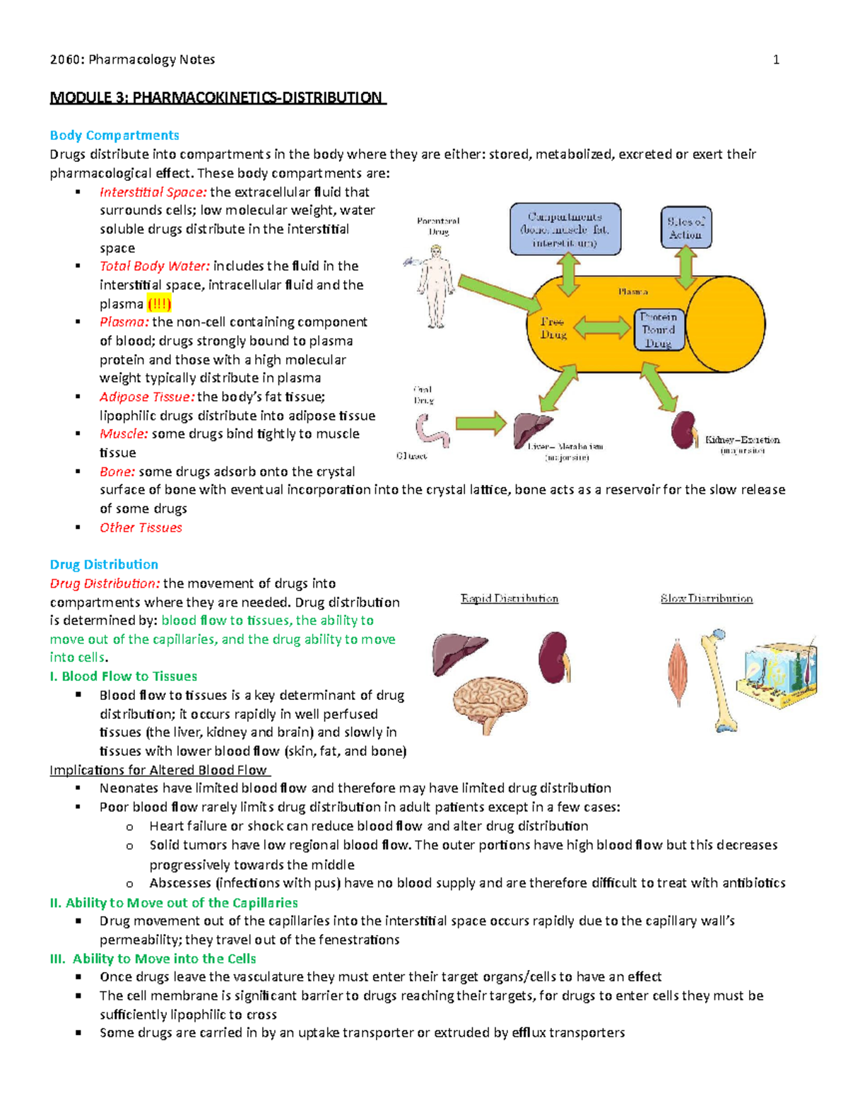 Pharmacology Notes Lecture 3 - 2060: Pharmacology Notes 1 MODULE 3 ...