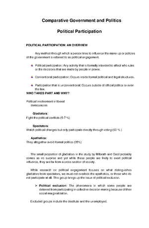 Comparative Politics - Apter’s Model of Change - Key Elements ...