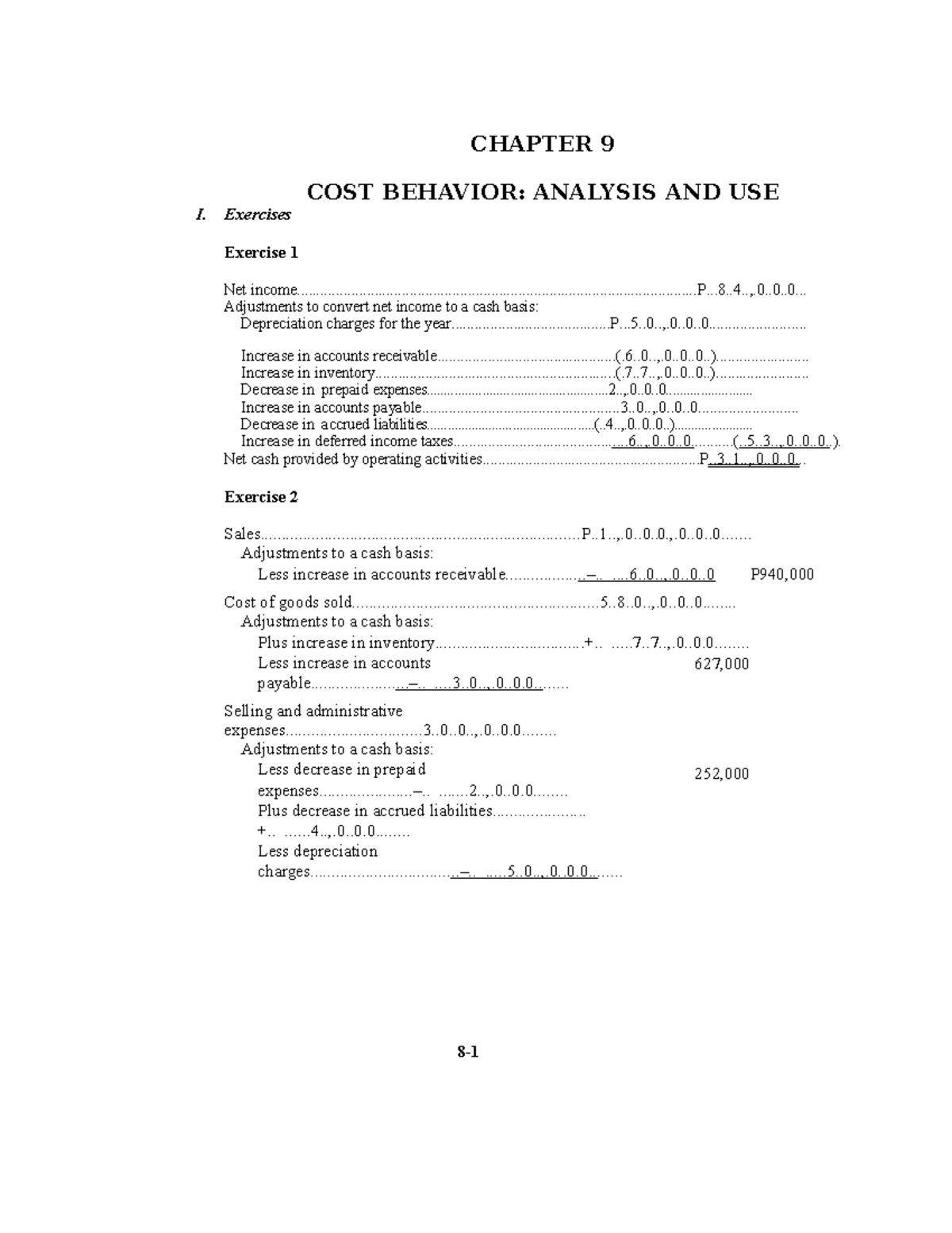 Chapter 9 Cost Behavior Analysis And Use Part Ii 8 Chapter 9 Cost Behavior Analysis And Use
