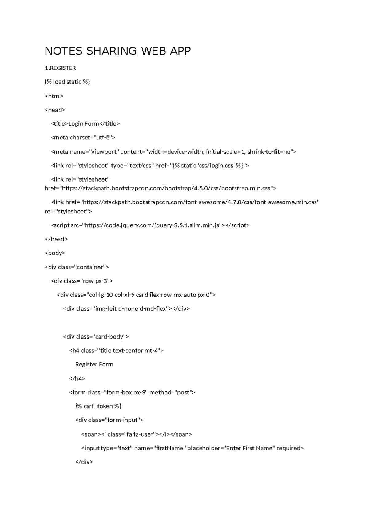 Notes Sharing WEB APP - NOTES SHARING WEB APP 1 {% load static %} - Studocu