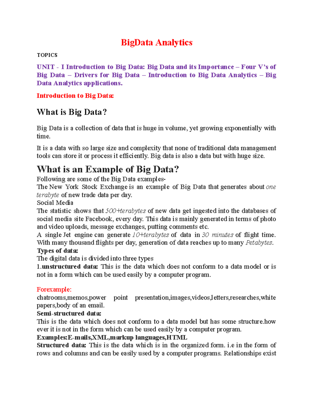 Big Data Analytics - Introduction to Big Data: What is Big Data? Big ...