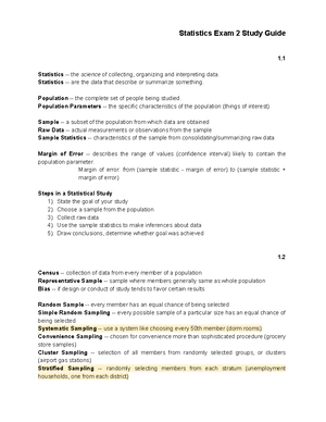 Stat Formulas - Lecture notes 1-4 - STAT 208 (Elementary Statistics ...