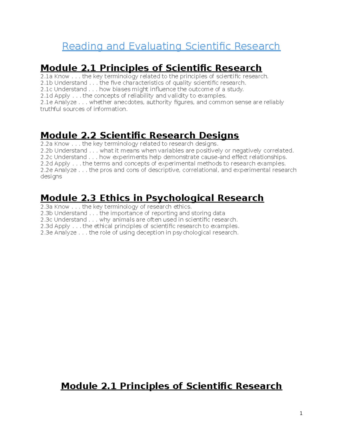 Chp 2 - notes - Reading and Evaluating Scientific Research Module 2 ...