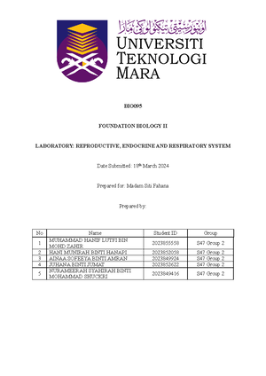 BIO Lab Report 2 Sem 2 - CENTRE OF FOUNDATION STUDIES UNIVERSITI ...