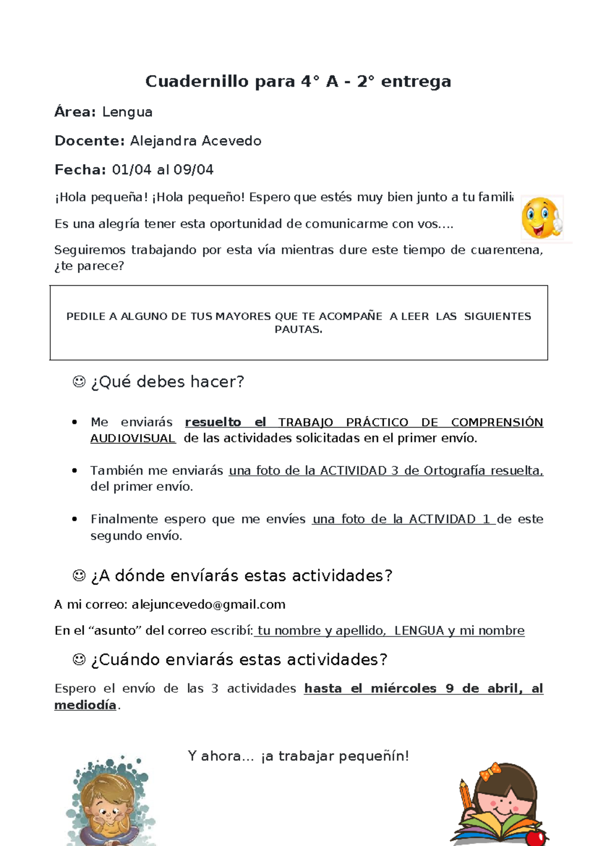 Cuadernillo 4 a segunda entrega - Cuadernillo para 4° A - 2° entrega ...