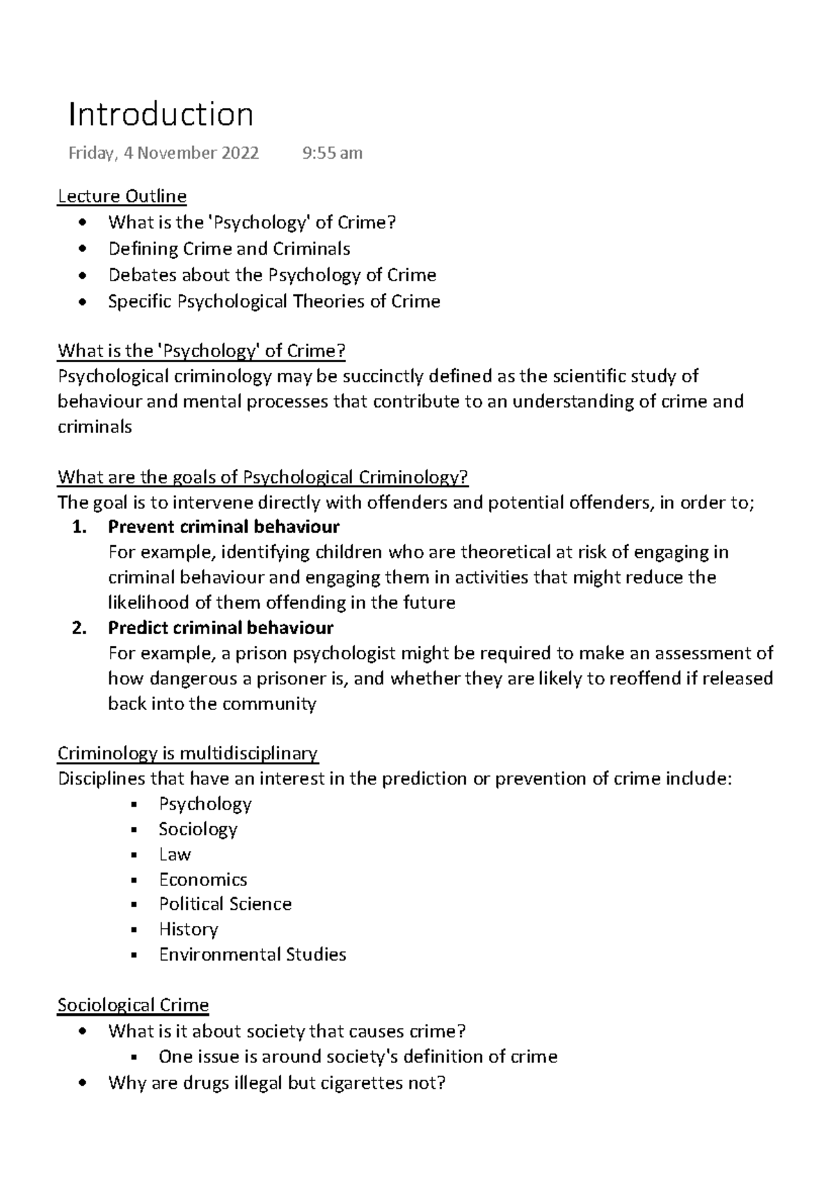 Introduction - Week 1 - Lecture Outline - What is the 'Psychology' of ...