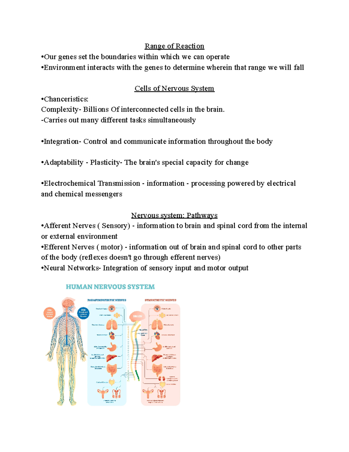 Psychology Notes 10 - Range of Reaction •Our genes set the boundaries ...