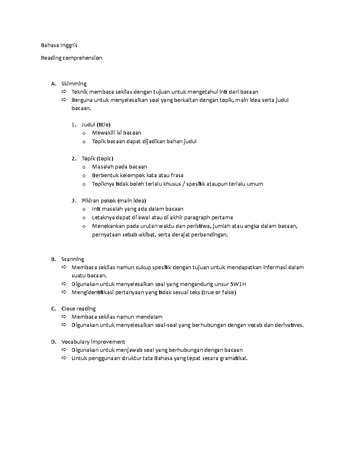 Bahasa Inggris Reading comprehension lect - Bahasa Inggris Reading ...