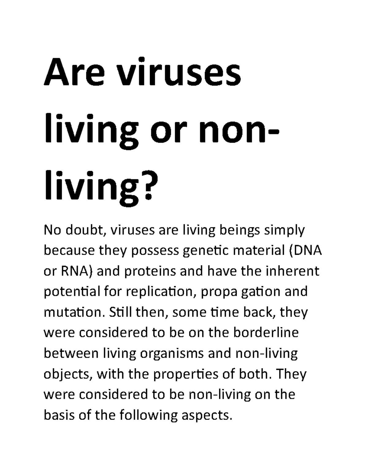 Are viruses living or non-living - Are viruses living or non- living ...