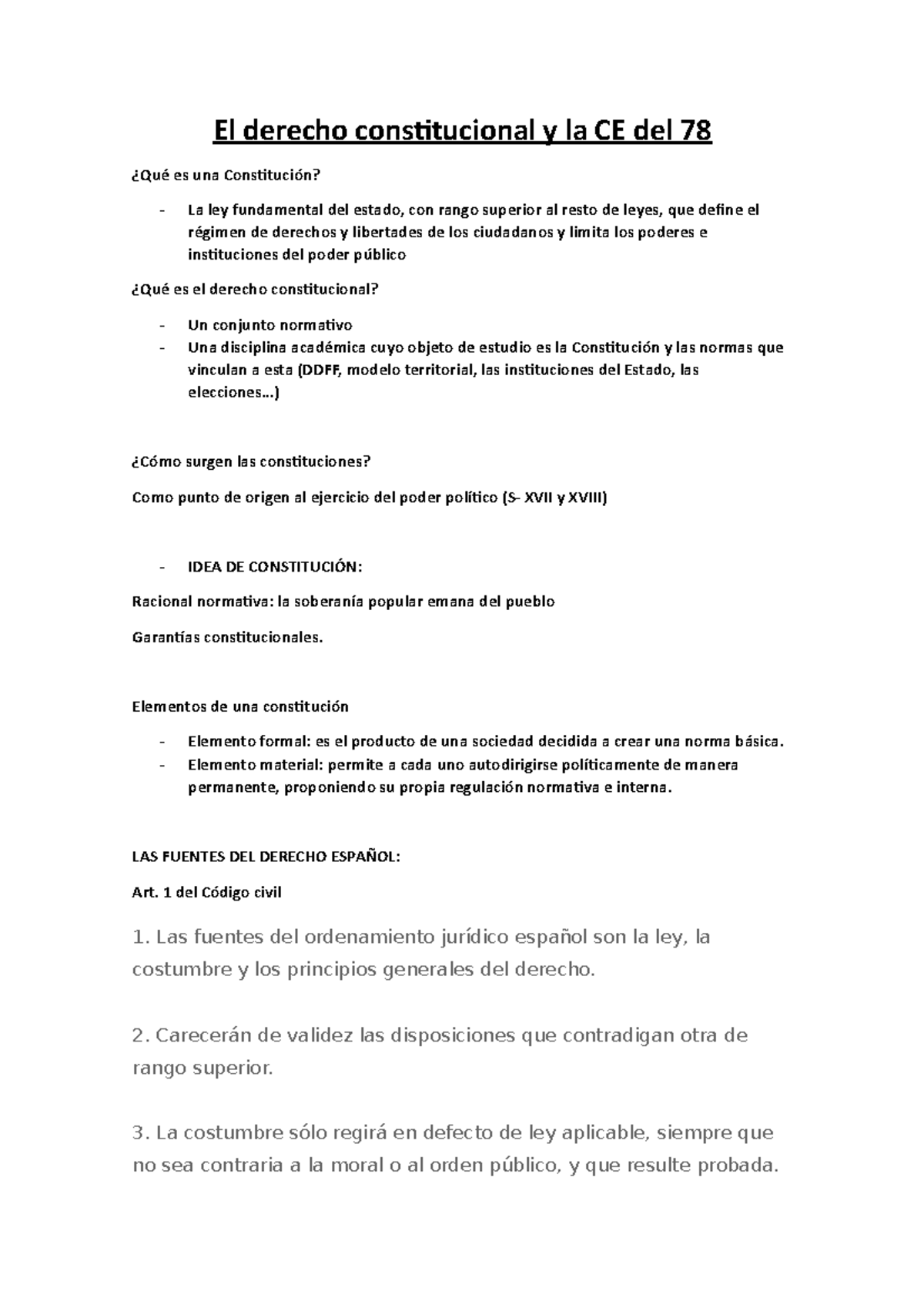 Tema 1. La Constitución - El derecho constitucional y la CE del 78 ¿Qué ...
