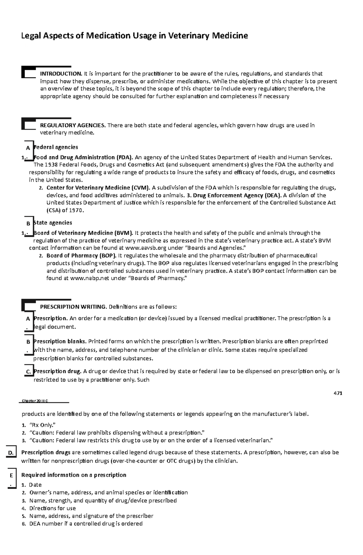 Legal Aspects of Medication Usage in Veterinary Medicine - II ...