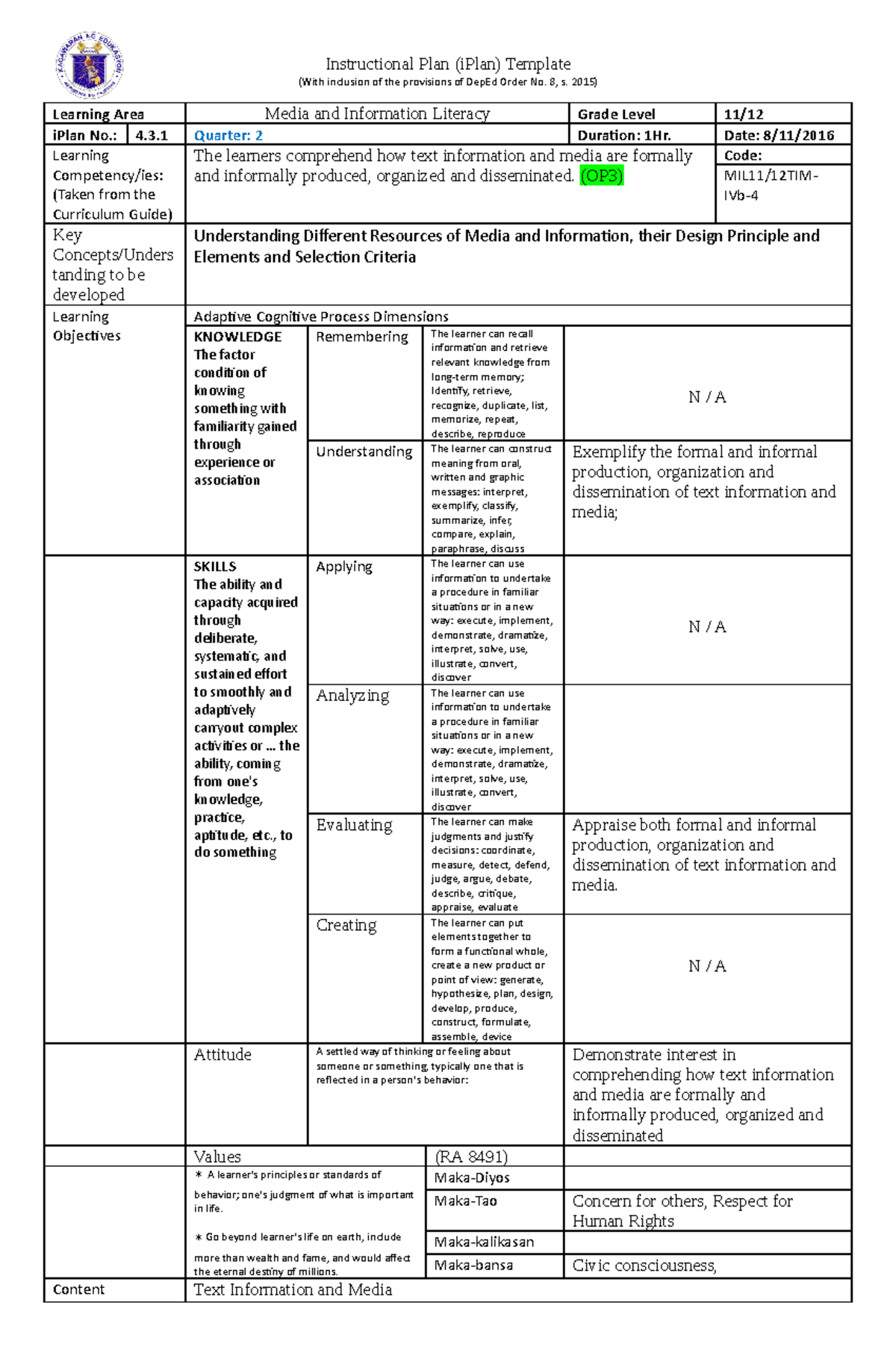 MILQ2 LC3 - Media and Information Literacy - Monday Week5 Q4 ETUlay ...