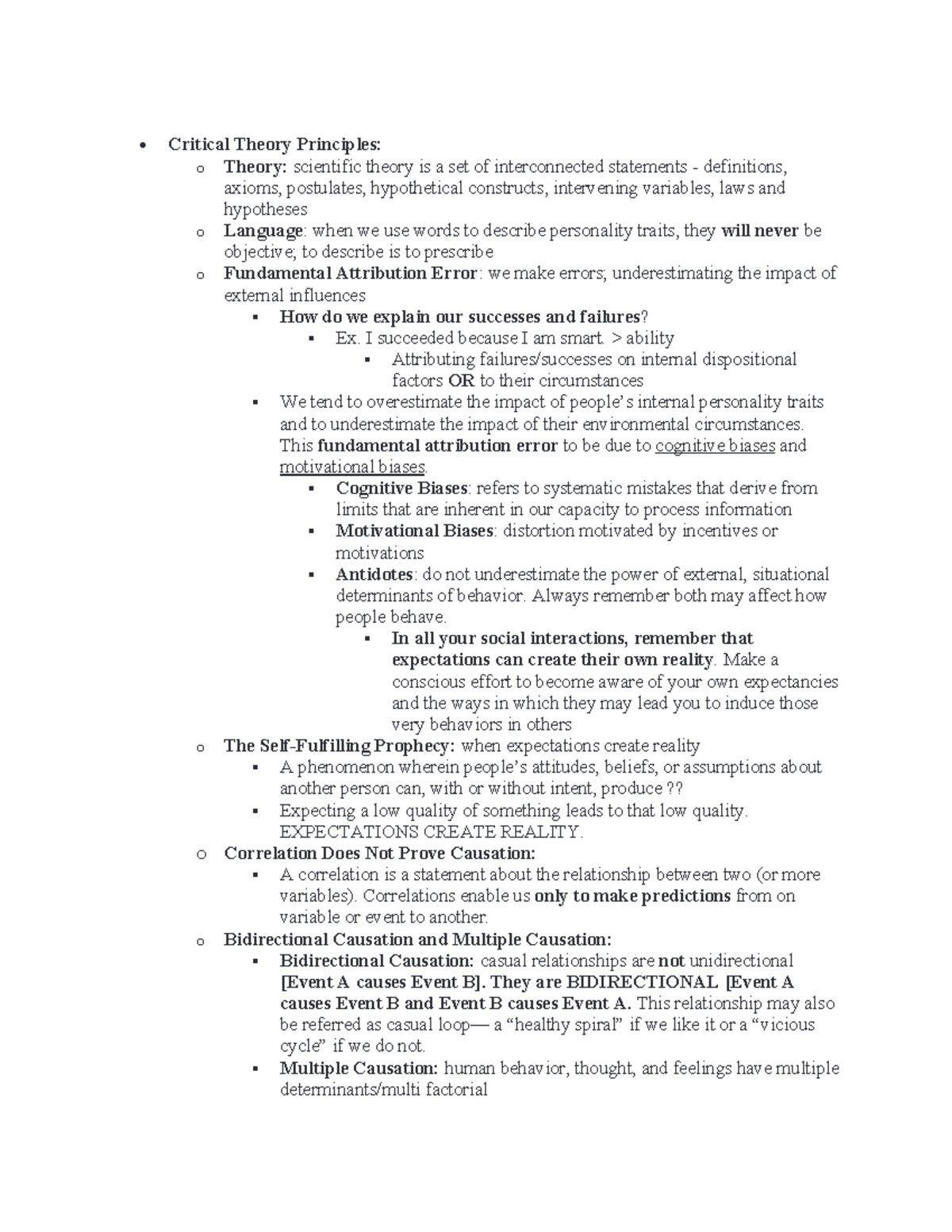 Developmental psychology-1 - Critical Theory Principles: o Theory ...