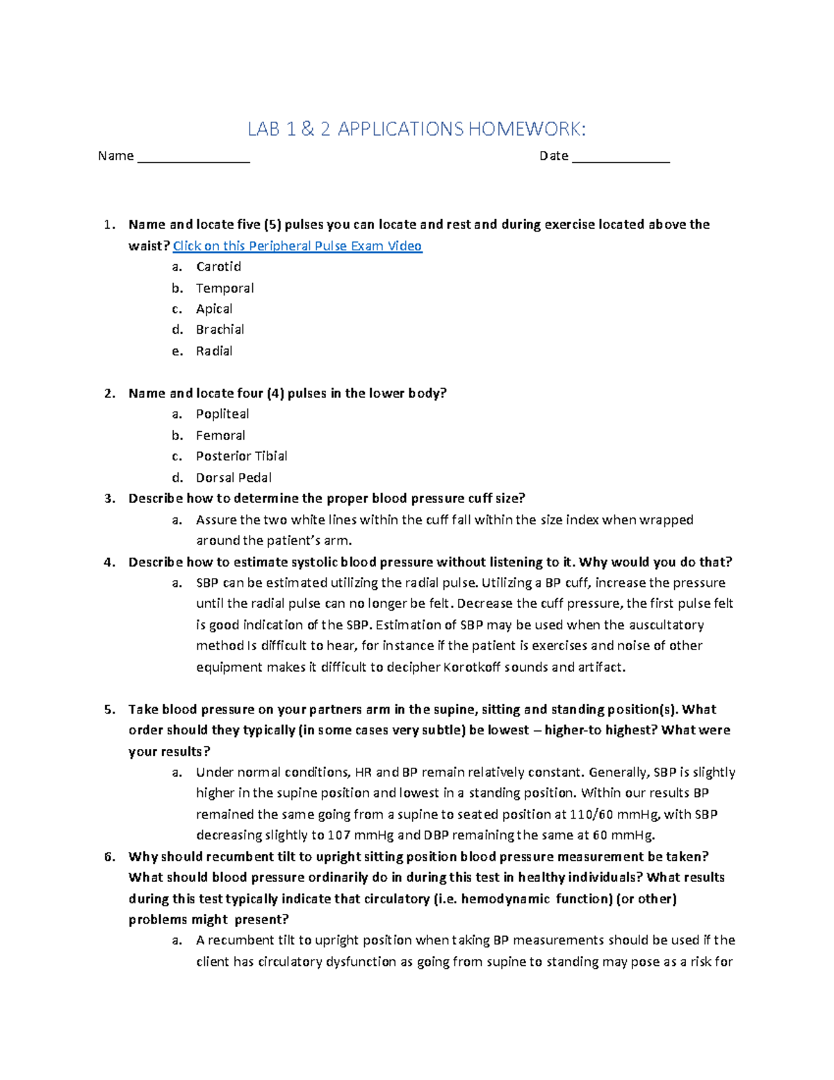 LAB 1 and 2- Applications Homework - LAB 1 & 2 APPLICATIONS HOMEWORK ...