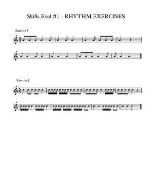 Week 2 Rhythm Exercises - 6 8 4 4 4 4 & Exercise K Eval #2 RHYTHM ...