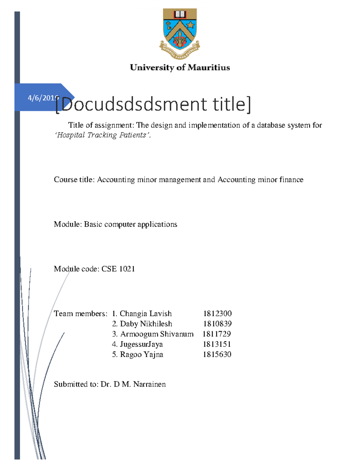 Final bca assignment Hospital - Warning: TT: undefined function: 32 Warning: TT: undefined ...