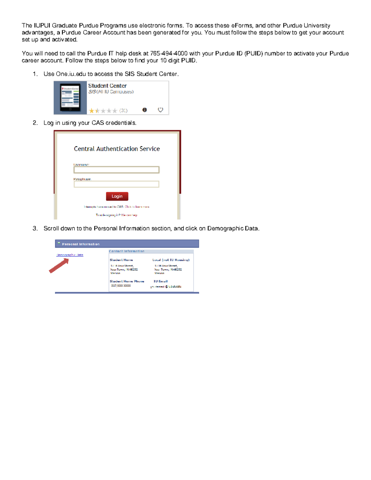 00 Career Account Creation how to create the plan of study - The IUPUI ...