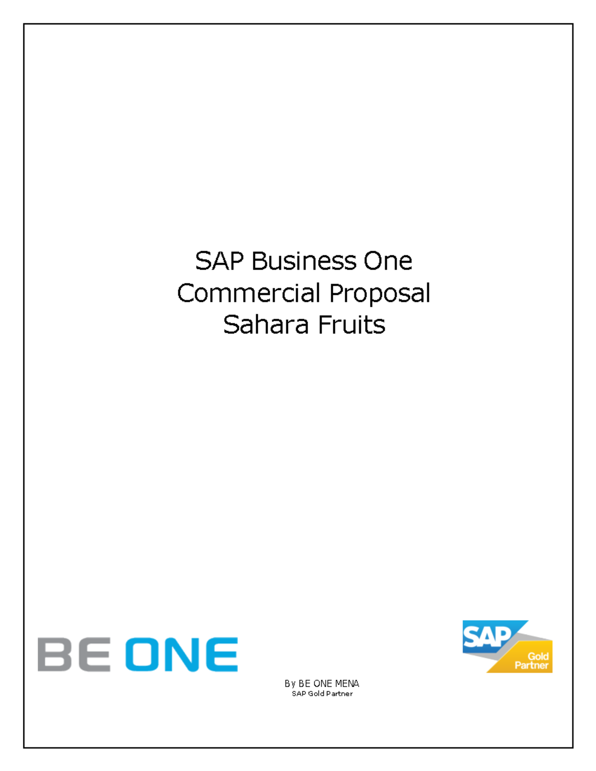 SAP Business One Commercial Proposal for Sahara Fruits 08 Aug 2024 ...