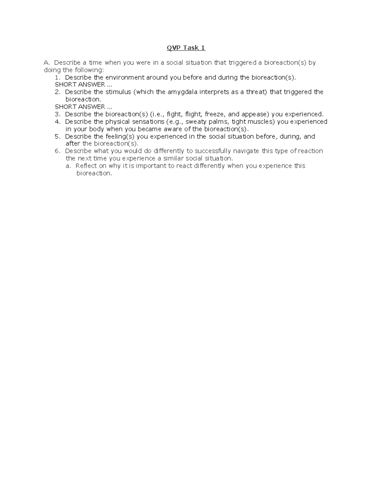 C820 QVP Task 1 - assignment prompts/template - QVP Task 1 A. Describe ...