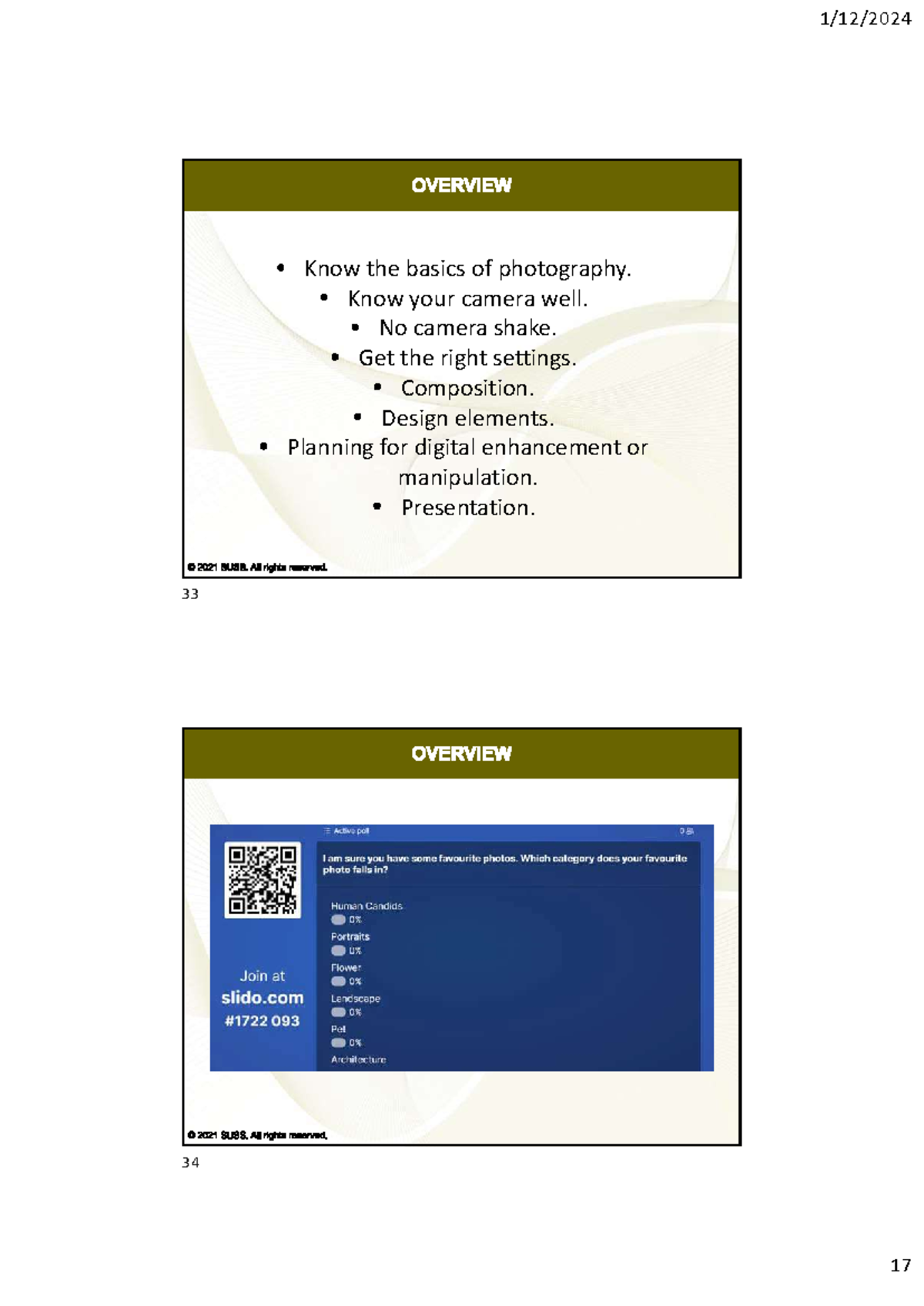 MTD105 e Seminar 1-P2 - Lecture Note 1 - Know the basics of photography ...