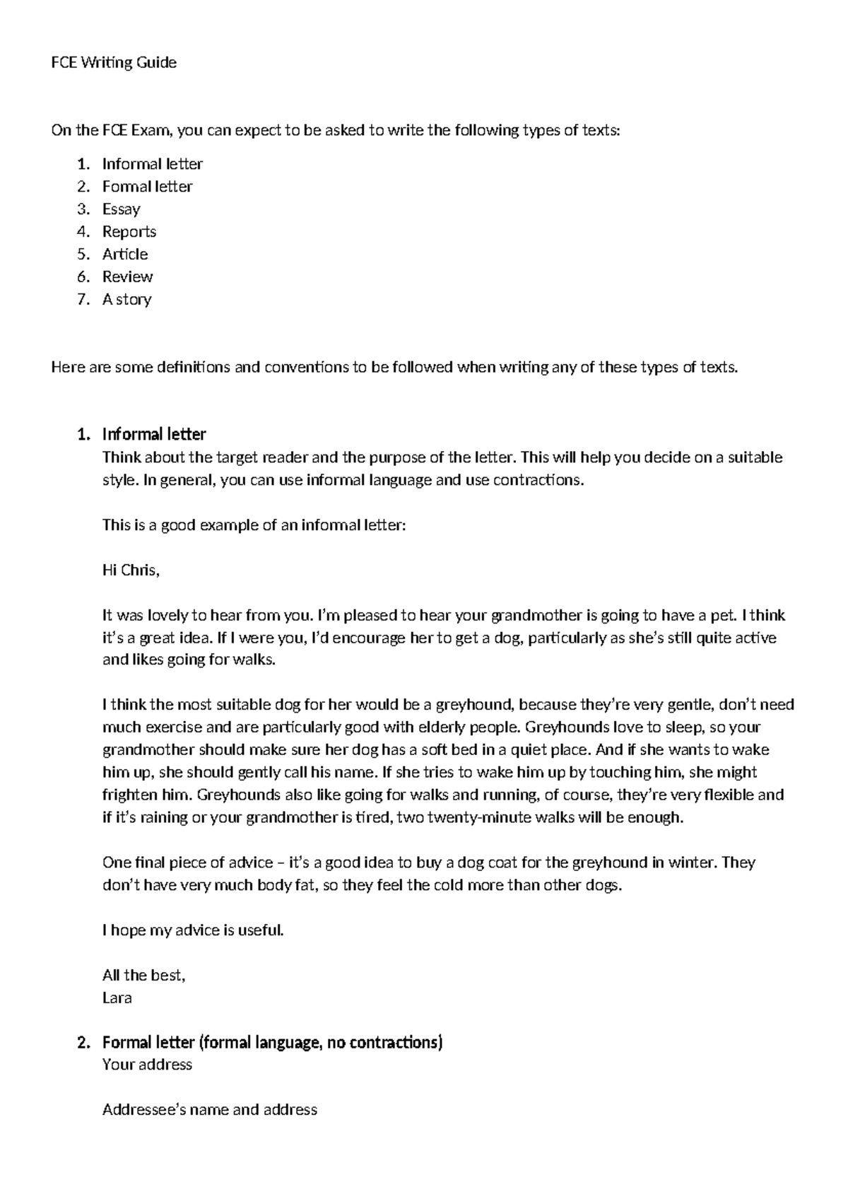 FCE Writing Guide - cambridge tips! - FCE Writing Guide On the FCE Exam ...