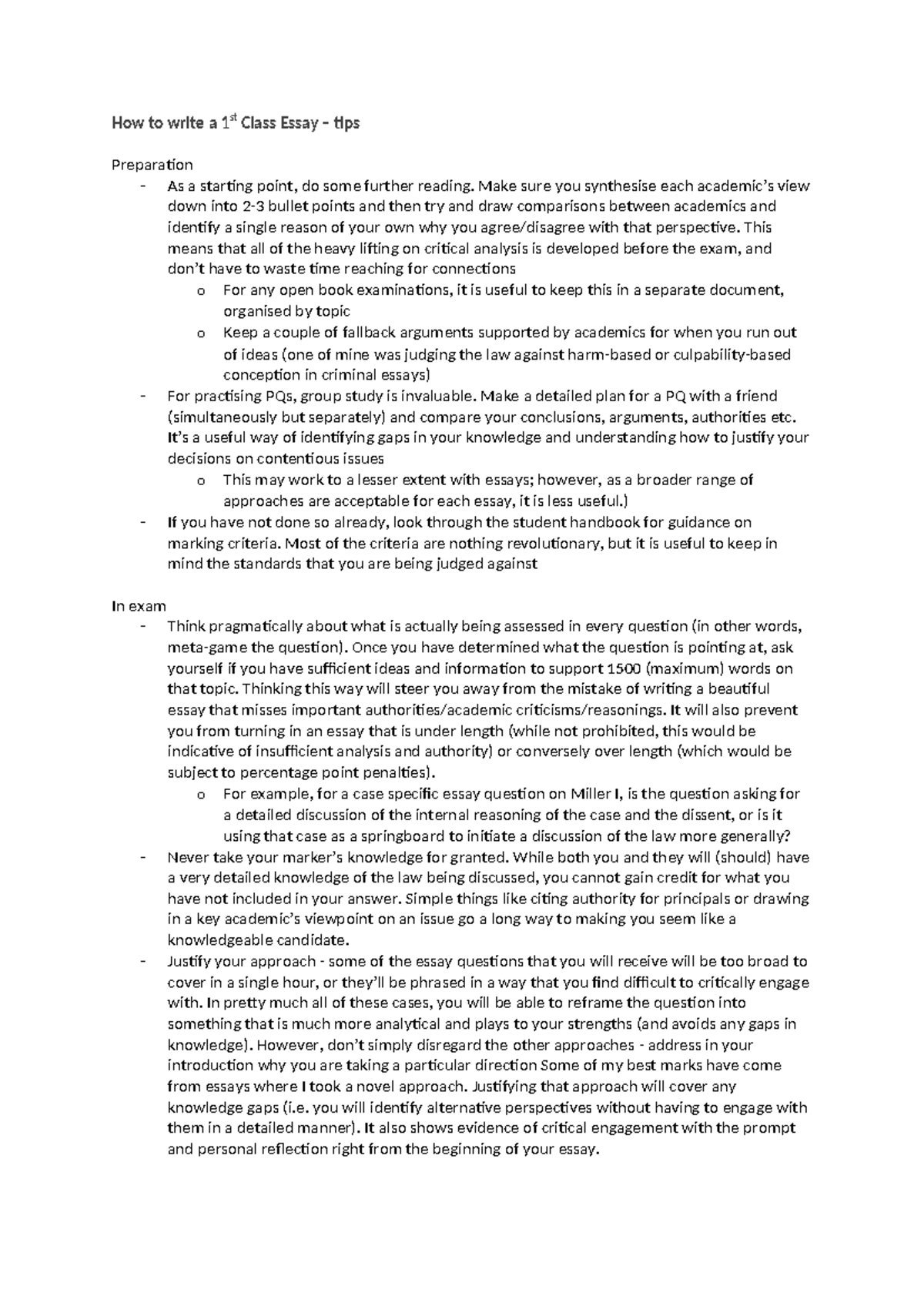 Tips for 1st class essay - How to write a 1st Class Essay – tips ...